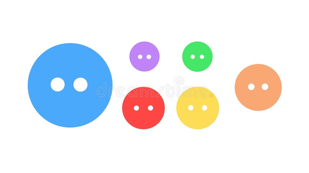 Simple Round Buttons Set, Minimalist Design Elements, User Interface ...