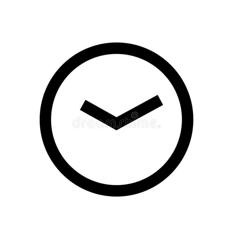 Simple Round Clock Icon. Wall Clock with Two Hands Stock Vector ...