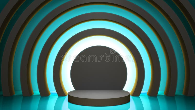 Simple Round Color Podium for Product Presentation 3d Render Stock ...