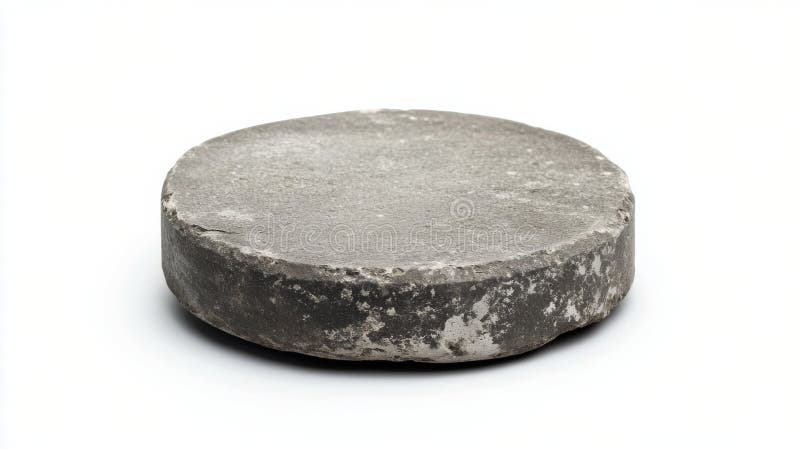 Simple Round Concrete Object with a Smooth Surface on a White Backdrop ...