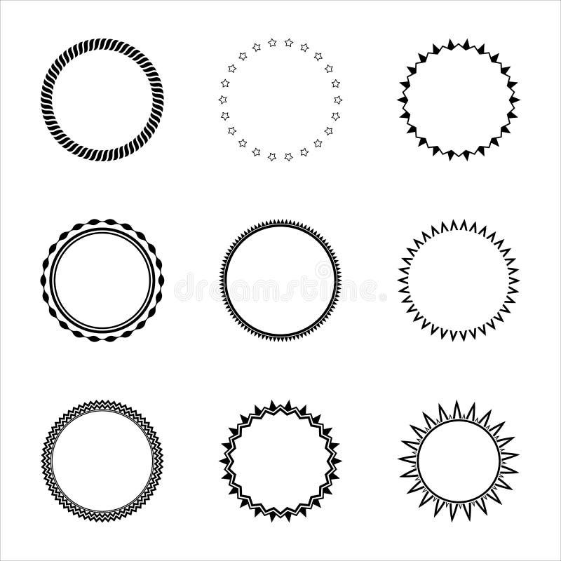 Simple Round Frames Collection. Vector Design Elements Stock Vector ...