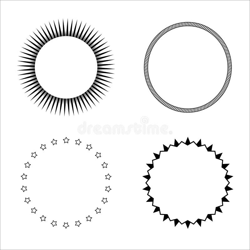 Simple Round Frames Collection. Vector Design Elements Stock ...