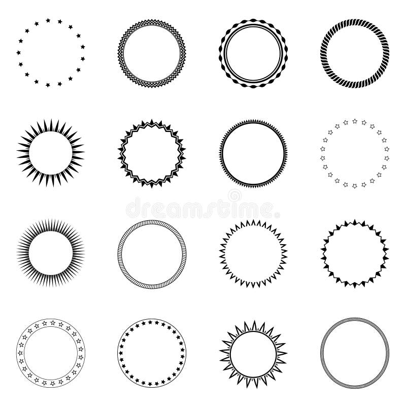 Simple Round Frames Collection. Vector Illustration Stock Vector ...