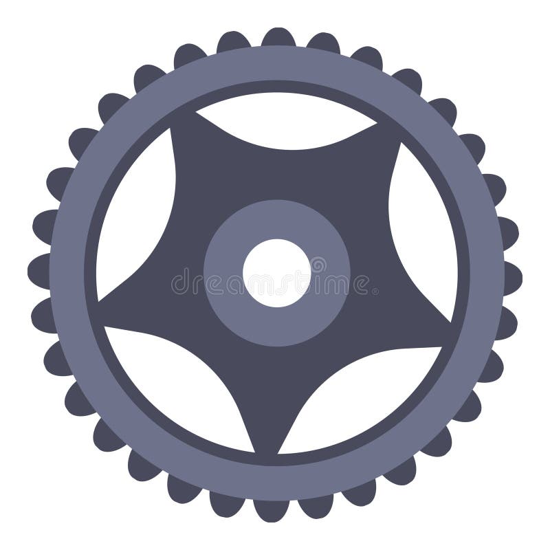 Simple Round Gear with Teeth Rotating Clockwise Stock Illustration ...