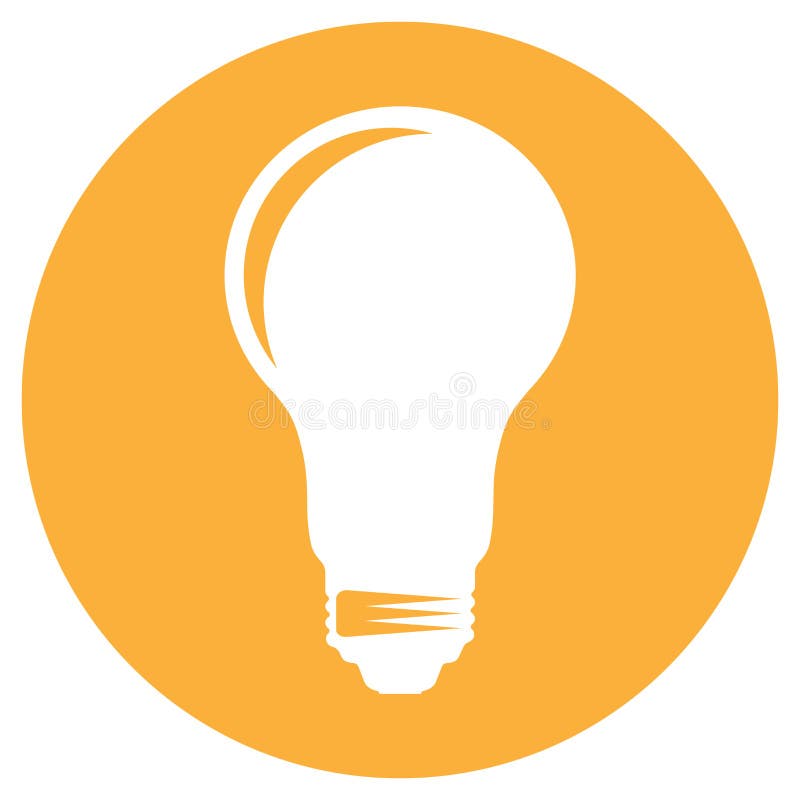 Simple Round Light Bulb Icon Stock Vector - Illustration of inspiration ...