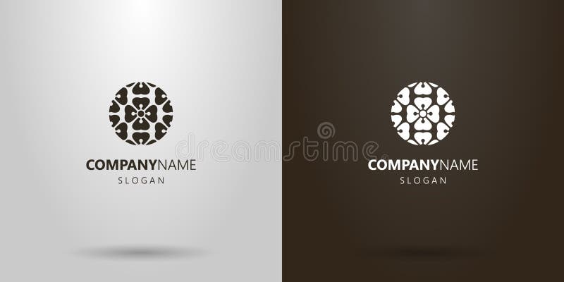 Simple Round Logo of the Pattern of Flowers Stock Vector - Illustration ...