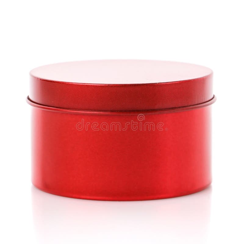 Simple Round Red Gift Box Isolated on White Stock Photo - Image of ...