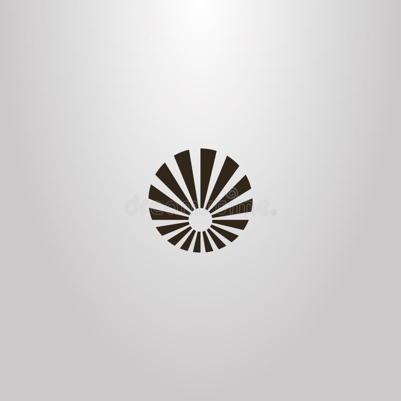 Simple Round Vector Flat Art Sign of Sun with Rays Around Stock Vector ...