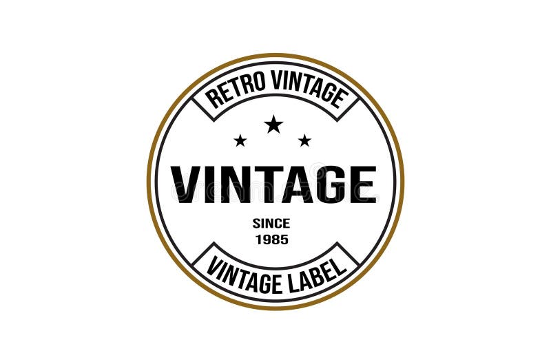 Simple Round Vintage Retro Stamp Label Logo Design, Vintage Frame Logo ...