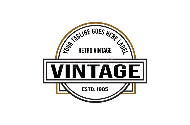Simple Round Vintage Retro Stamp Label Logo Design, Vintage Frame Logo ...