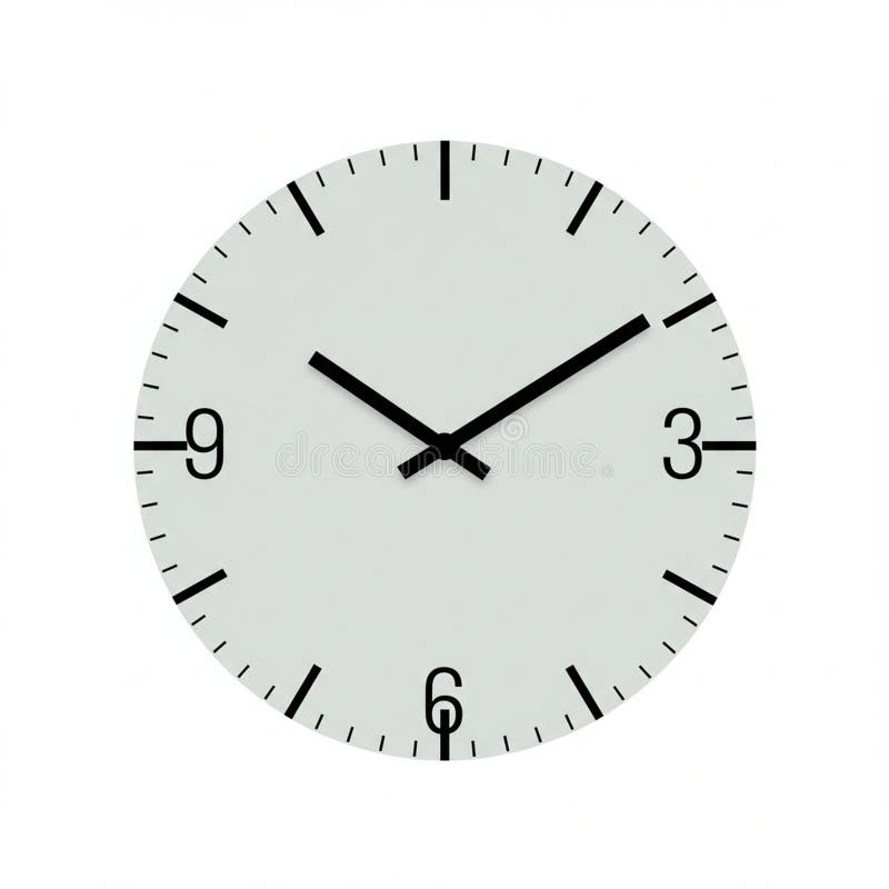 Simple Round Wall Clock with a White Face and Black Markings. it ...