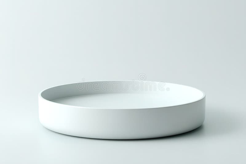 Simple Round White Ceramic Plate on a Light Background Showcasing ...