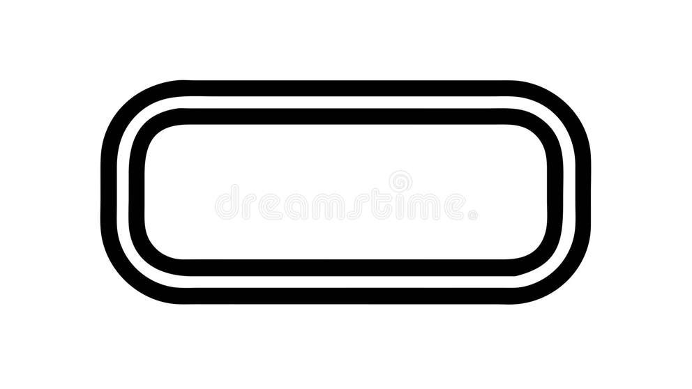 Simple Rounded Rectangle Outline, Basic Frame, UI UX Element ...