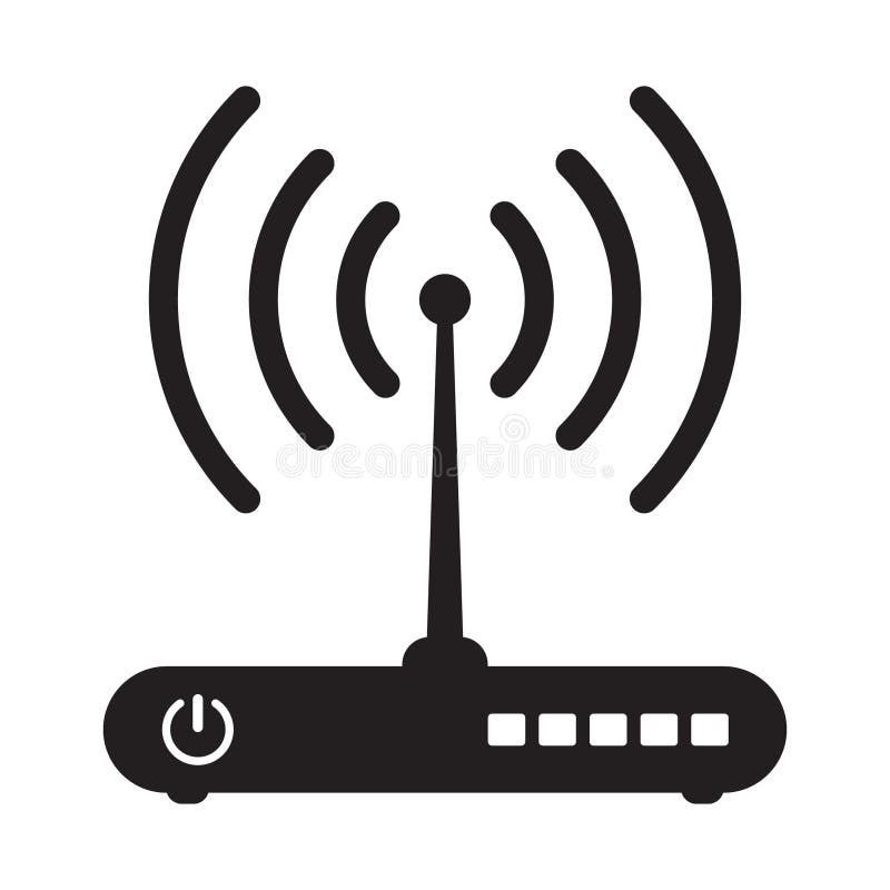 Simple router vector icon stock illustration. Illustration of antenna ...