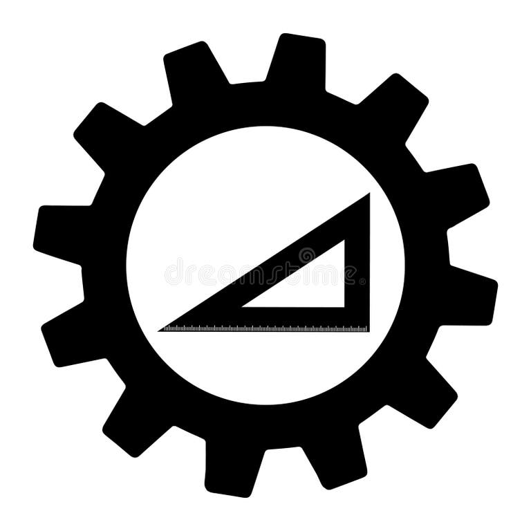 Simple Ruler Tool in Gear Flat Icon Illustration Stock Vector ...