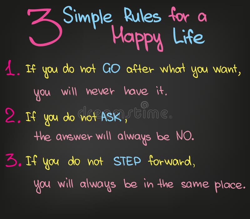 3 Simple Rules Life Stock Illustrations – 1 3 Simple Rules Life Stock ...