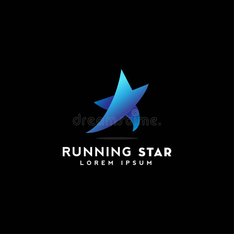 Simple Running Star Logo Design, Minimalist Star Logo Concept, Icon ...