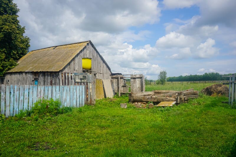 Simple Rural Architecture in the Outback of Russia Stock Photo - Image ...