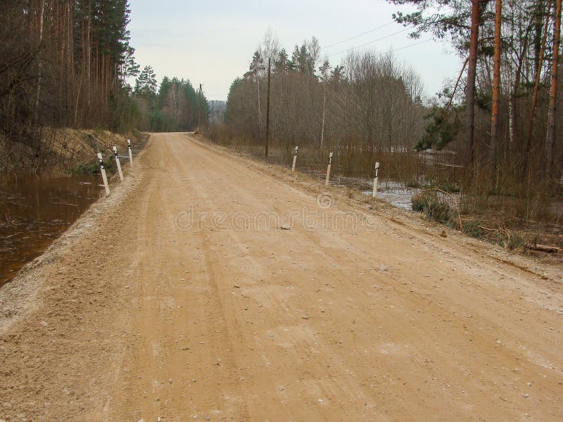 Simple Rural Landscape with a Rural Road, Beautiful Cumulus Clouds ...