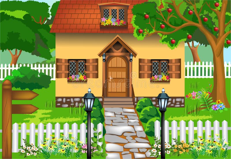 Simple rustic house stock vector. Illustration of path - 50629307