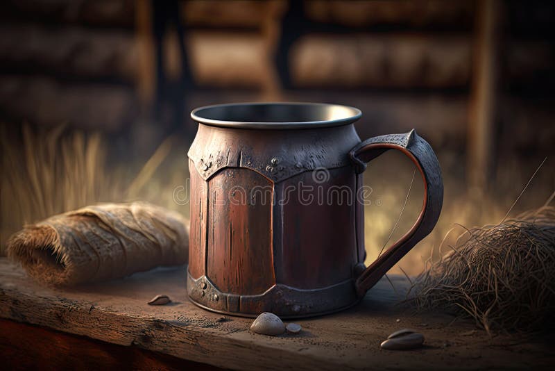 Simple, Rustic Iron Mug with Heartwarming Hot Beverage in the ...