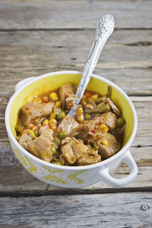 Simple rustic lunch stock image. Image of meat, casserole - 40114613
