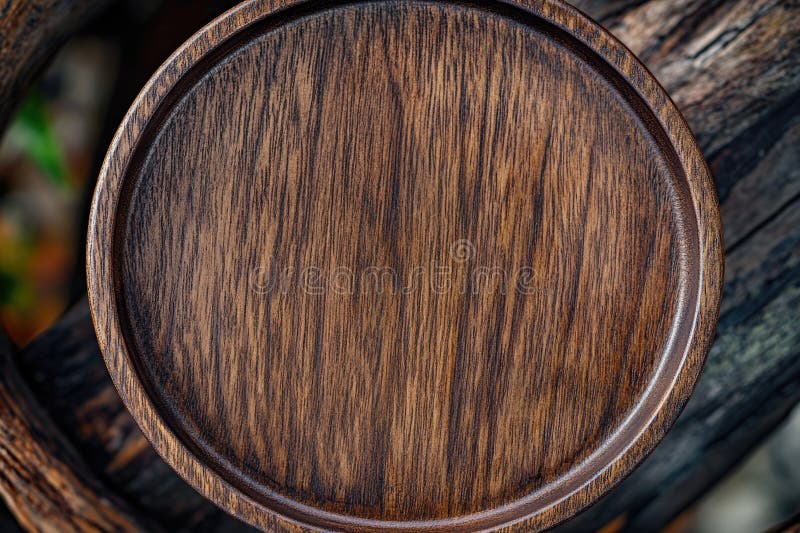 A Simple, Rustic Setting with a Wooden Plate Resting on a Wooden Table ...