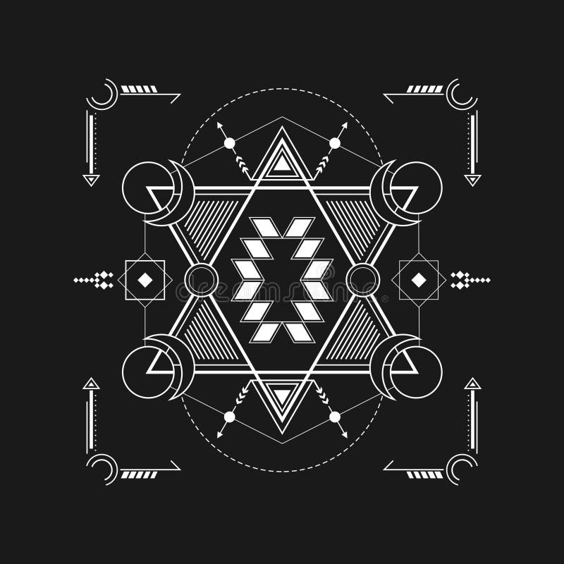 Simple Sacred Geometry stock vector. Illustration of white - 105070392