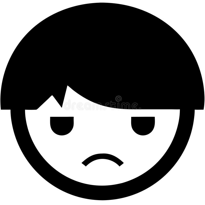 Simple Sad Face Emoji Vector for Emotion Representation Stock Image ...
