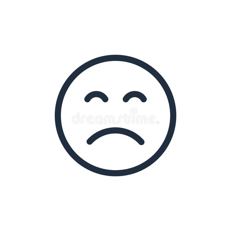 Simple Sad Face Emoticon Illustration. Regret Disappointment Melancholy ...