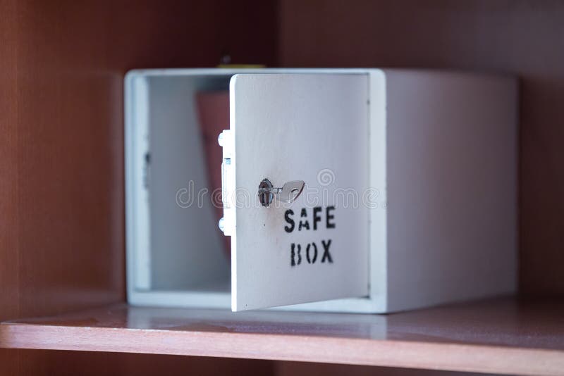 Simple safe box with key stock photo. Image of empty - 42228606