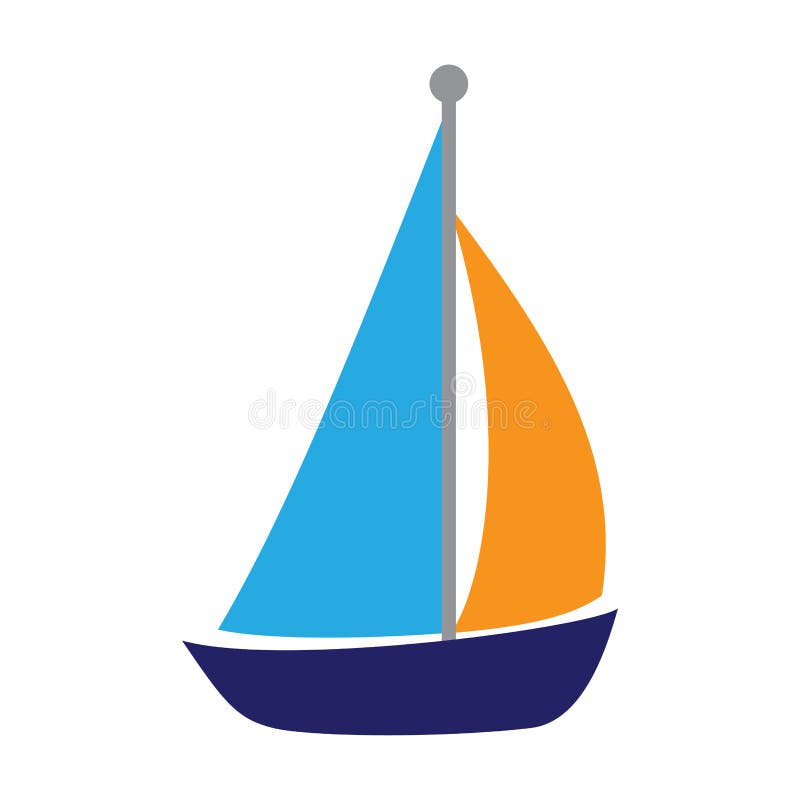 Simple Sail Boat Illustration Stock Illustration - Illustration of ...