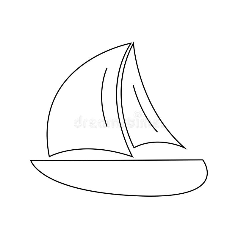 Simple sailboat icon stock illustration. Illustration of ship - 340156617