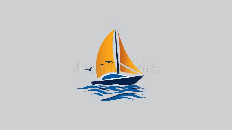 Simple Sailboat Illustration.Sailing Away Stock Illustration ...