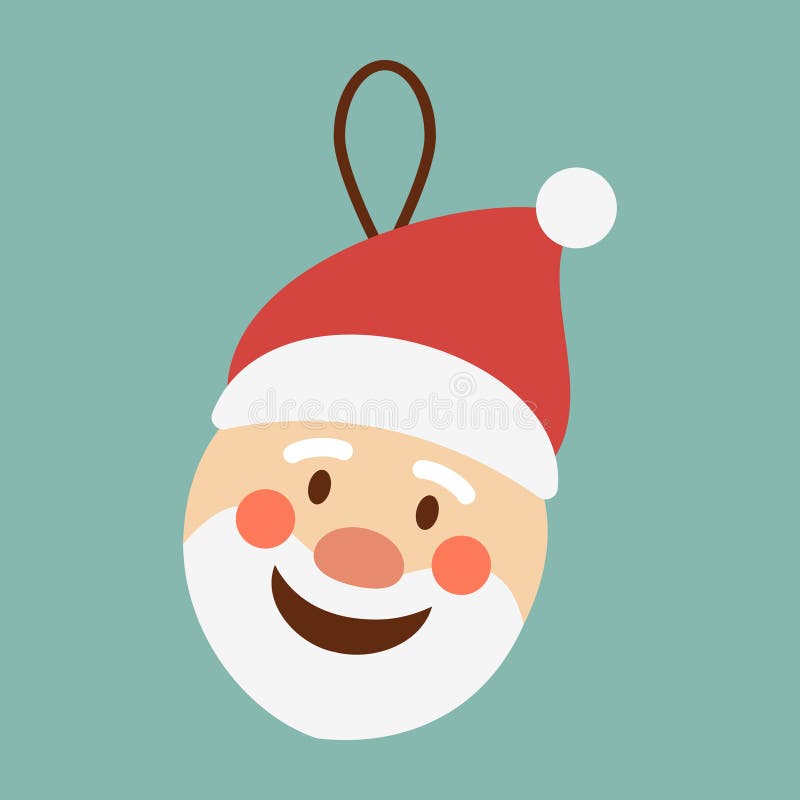 Simple Santa Claus Faces in Christmas Style Flat Illustration Stock ...