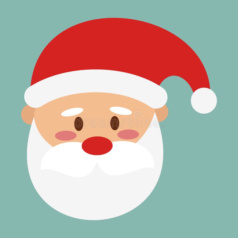 Simple Santa Claus Faces in Christmas Style Flat Illustration Stock ...