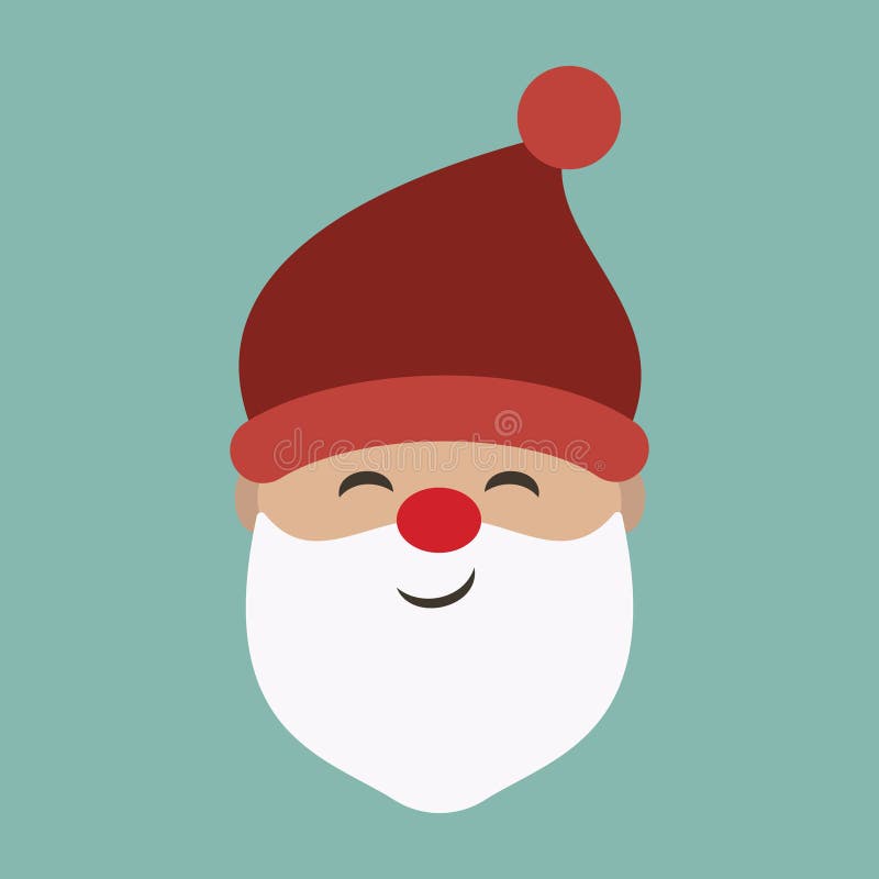Simple Santa Claus Faces in Christmas Style Flat Illustration Stock ...