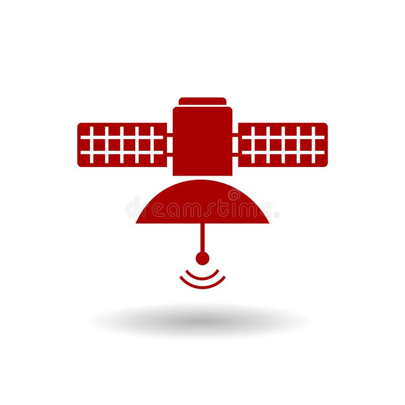 Simple Satellite Icon with Shadow Stock Vector - Illustration of ...