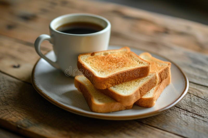A Simple and Satisfying Breakfast with a Plate of Toast and a Cup of ...