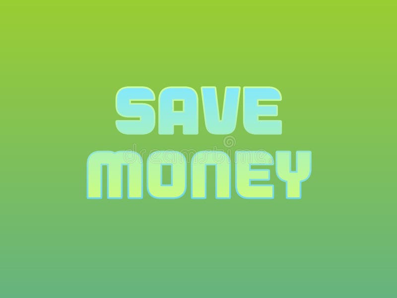 Simple Save Money Text Art. Stock Illustration - Illustration of save ...