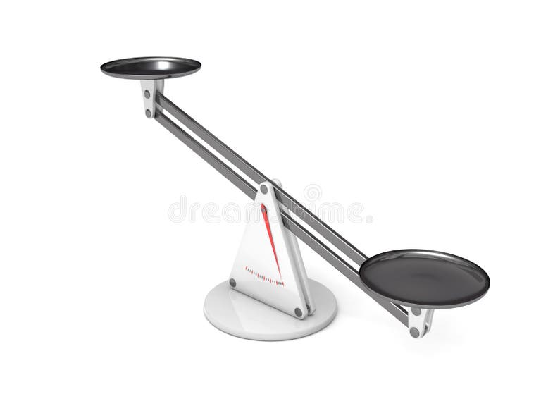 Simple scales, disbalanced stock illustration. Illustration of ...