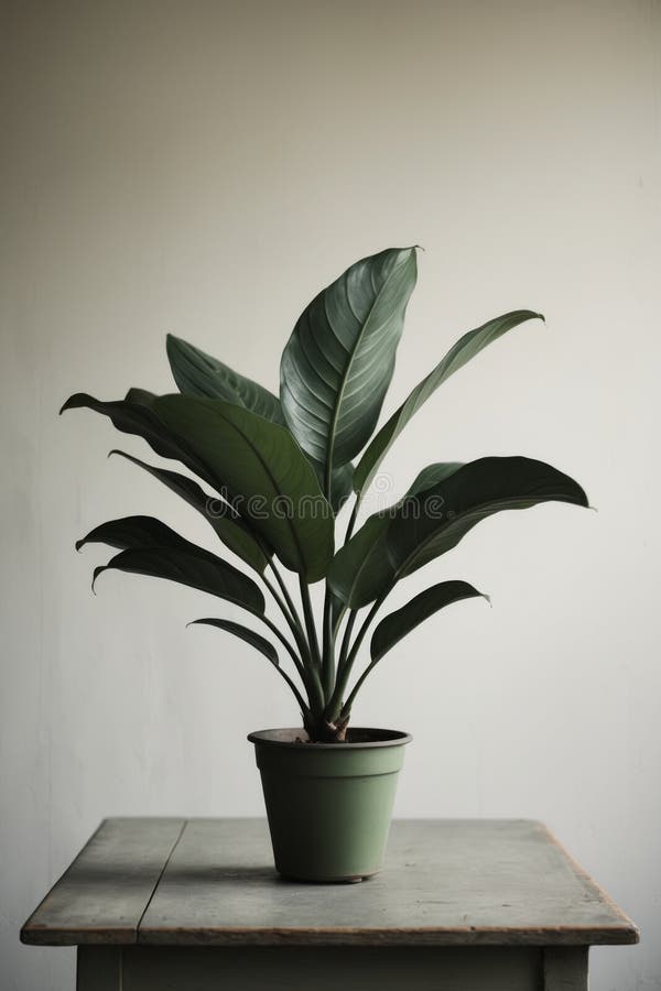 A Simple Scene of a Plant Sitting on a Table. Stock Image - Image of ...