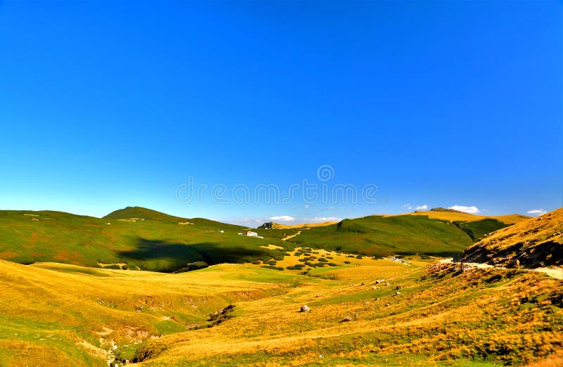 Simple Scenery of Hills and Field Stock Photo - Image of grass ...