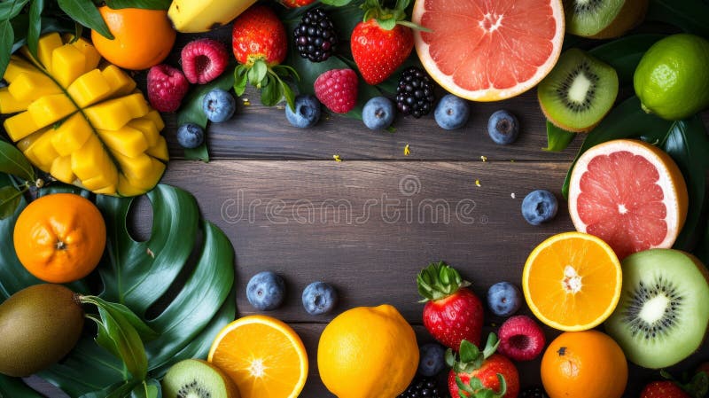 Simple Scenes Featuring Exotic Fruits and Berries Stock Photo - Image ...