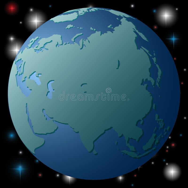 A Simple, Schematic Image of the Globe. Stock Vector - Illustration of ...