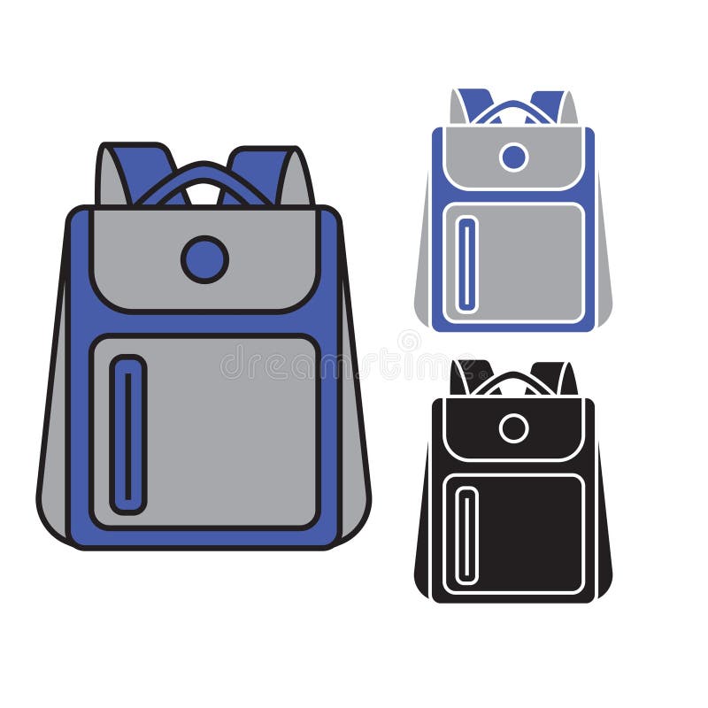 Simple School Backpack Icon Template 04 Stock Vector - Illustration of ...