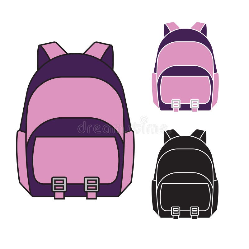 Simple School Backpack Icon Template 09 Stock Illustration ...