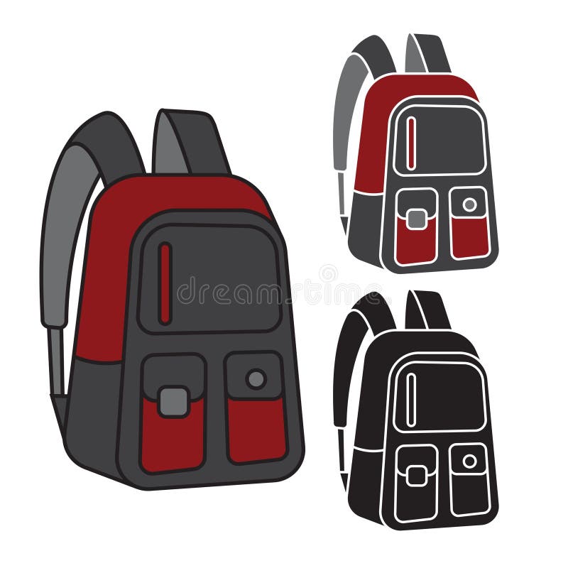 Simple School Backpack Icon Template 07 Stock Vector - Illustration of ...