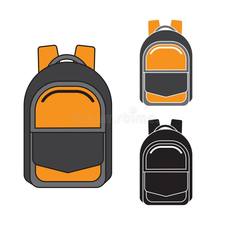 Simple School Backpack Icon Template 10 Stock Vector - Illustration of ...