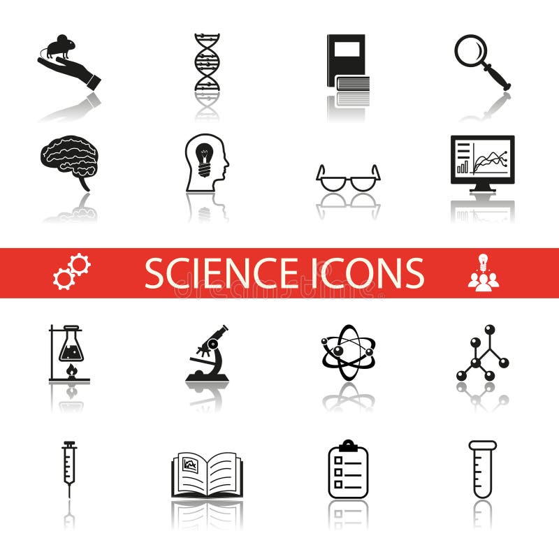 Simple Science and Research Icons Symbols Set Stock Vector ...